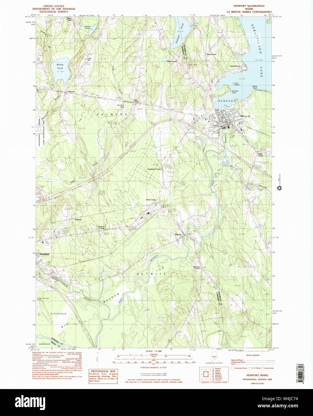Maine USGS Historical Map Newport 102811 1982 24000 Restoration Stock ...