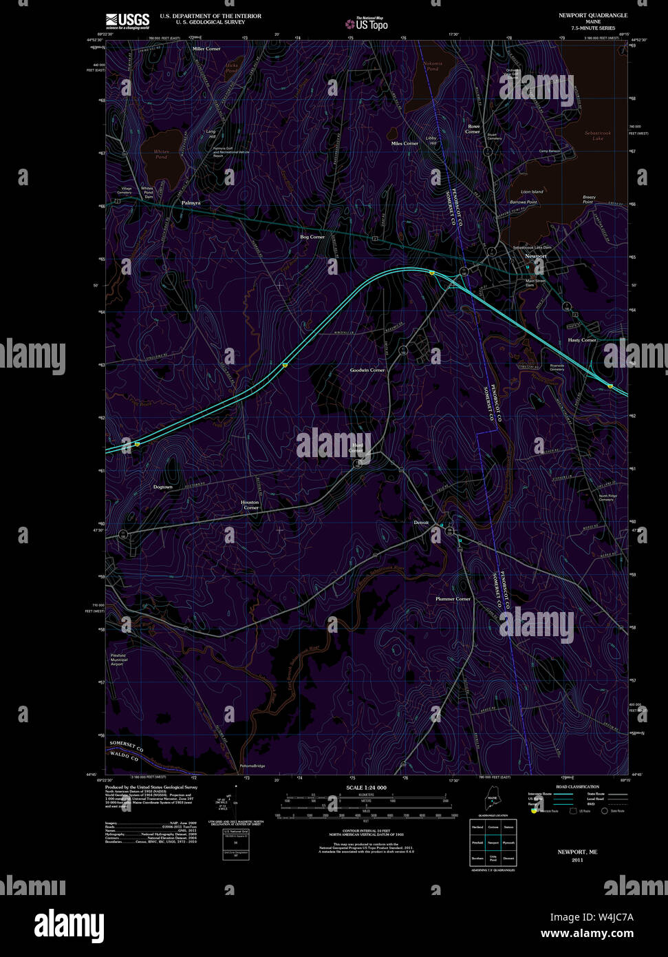 Maine USGS Historical Map Newport 20110910 TM Inversion Restoration ...