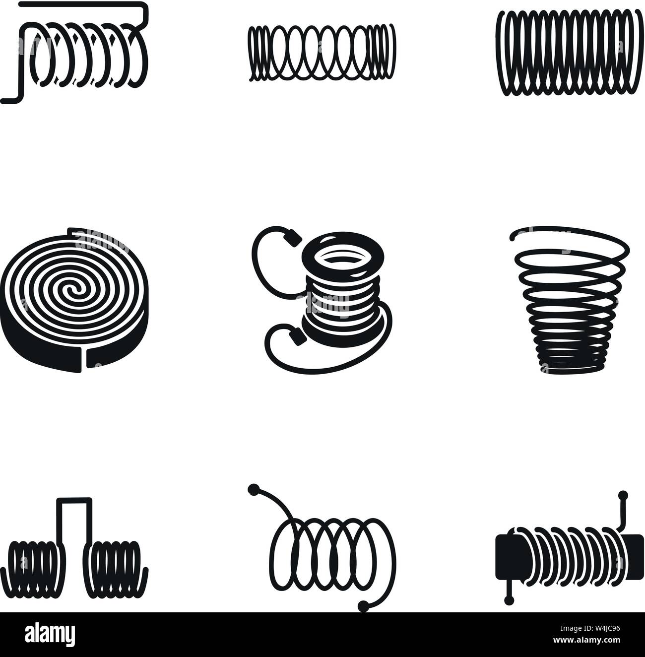 Coil icon set. Simple set of 9 coil vector icons for web design ...