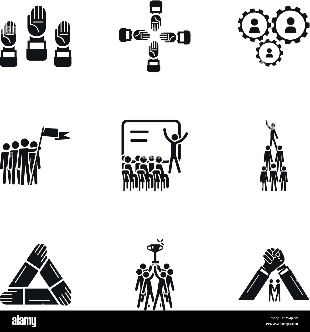 Teamwork icon set. Simple set of 9 teamwork vector icons for web design ...