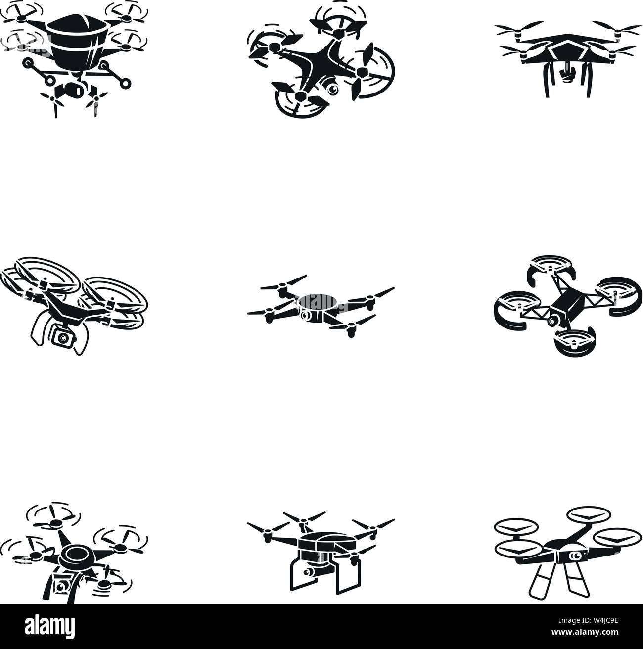 Drone Icon Set Simple Set Of 9 Drone Vector Icons For Web Design