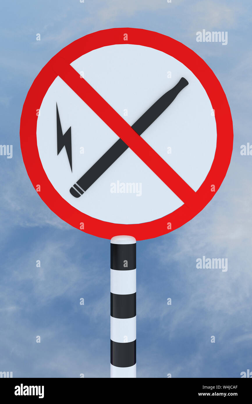 3D illustration of NO VAPING road sign Stock Photo - Alamy