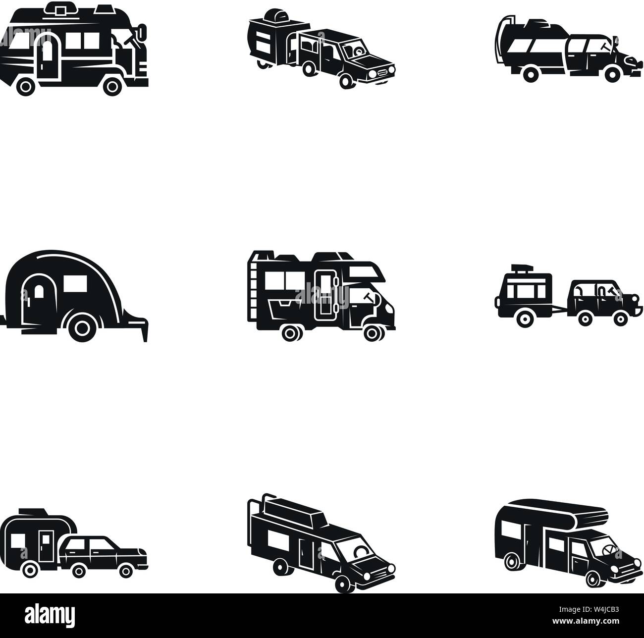 Motorhome icon set. Simple set of 9 motorhome vector icons for web ...