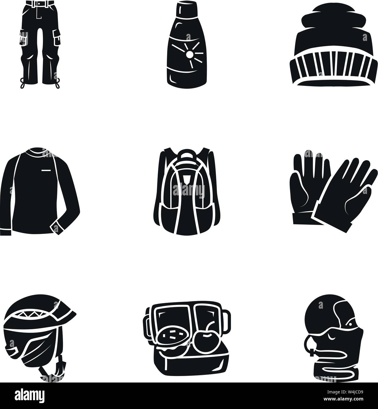 Winter clothes icon set. Simple set of 9 winter clothes vector icons ...