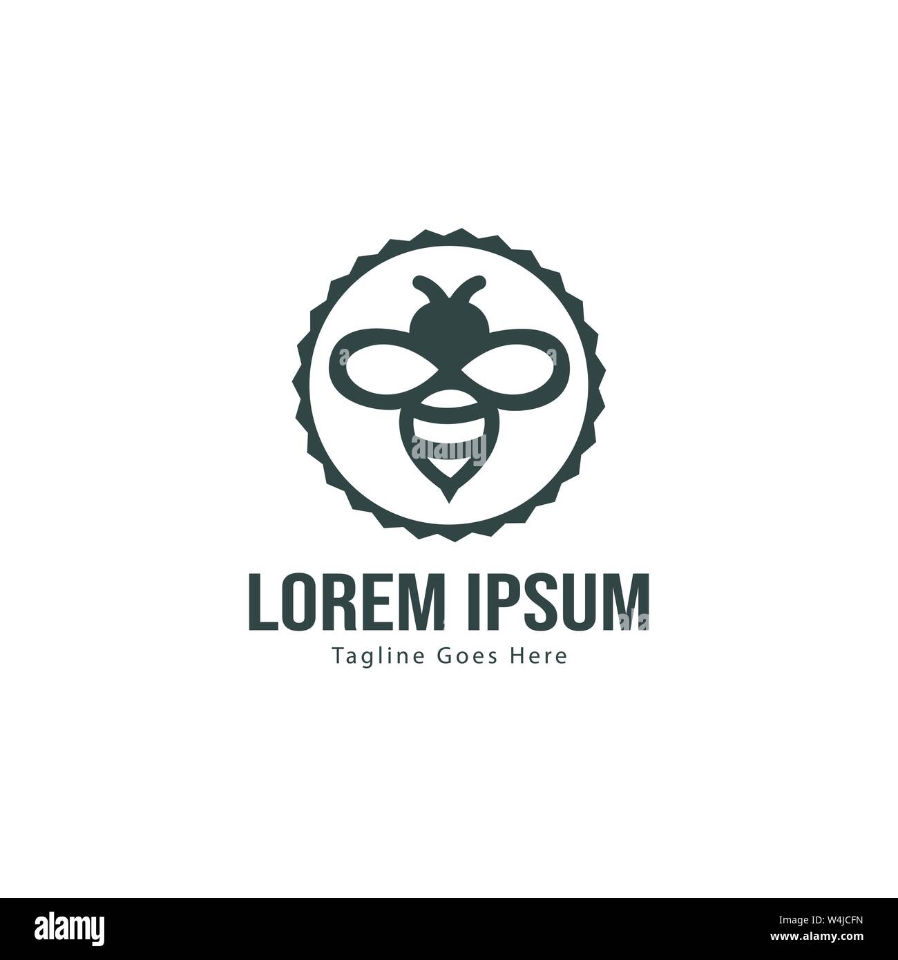 Bee logo template design. Minimalist bee logo with modern frame vector ...