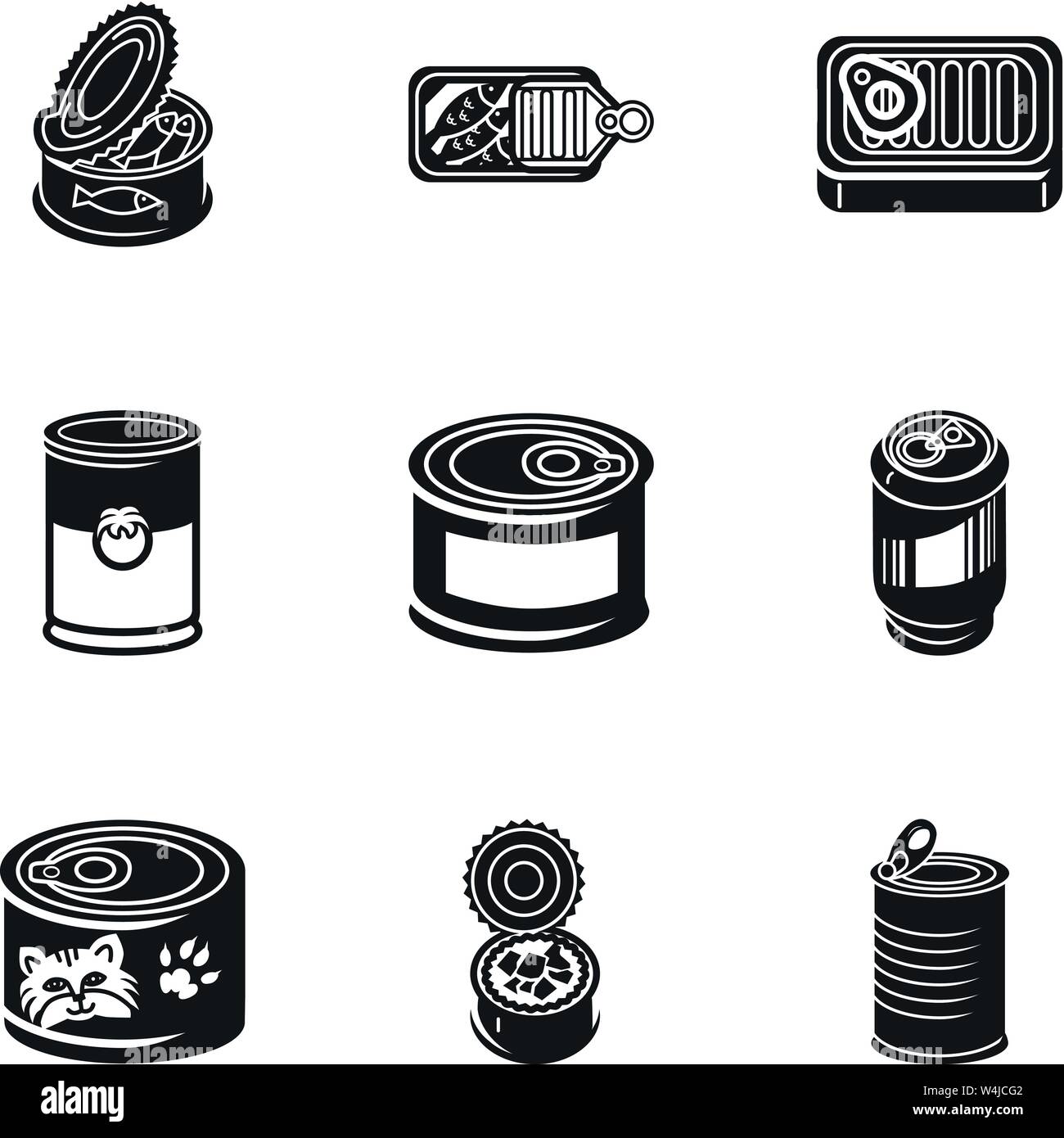 Tin can icon set. Simple set of 9 tin can vector icons for web design ...