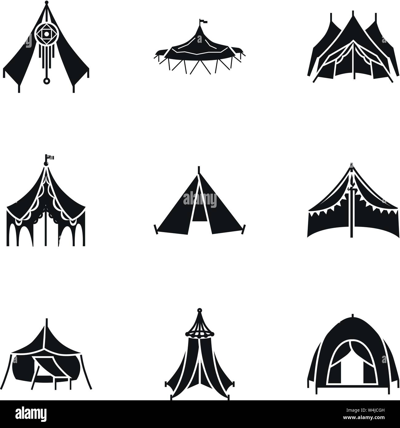 Tent icon set. Simple set of 9 tent vector icons for web design ...