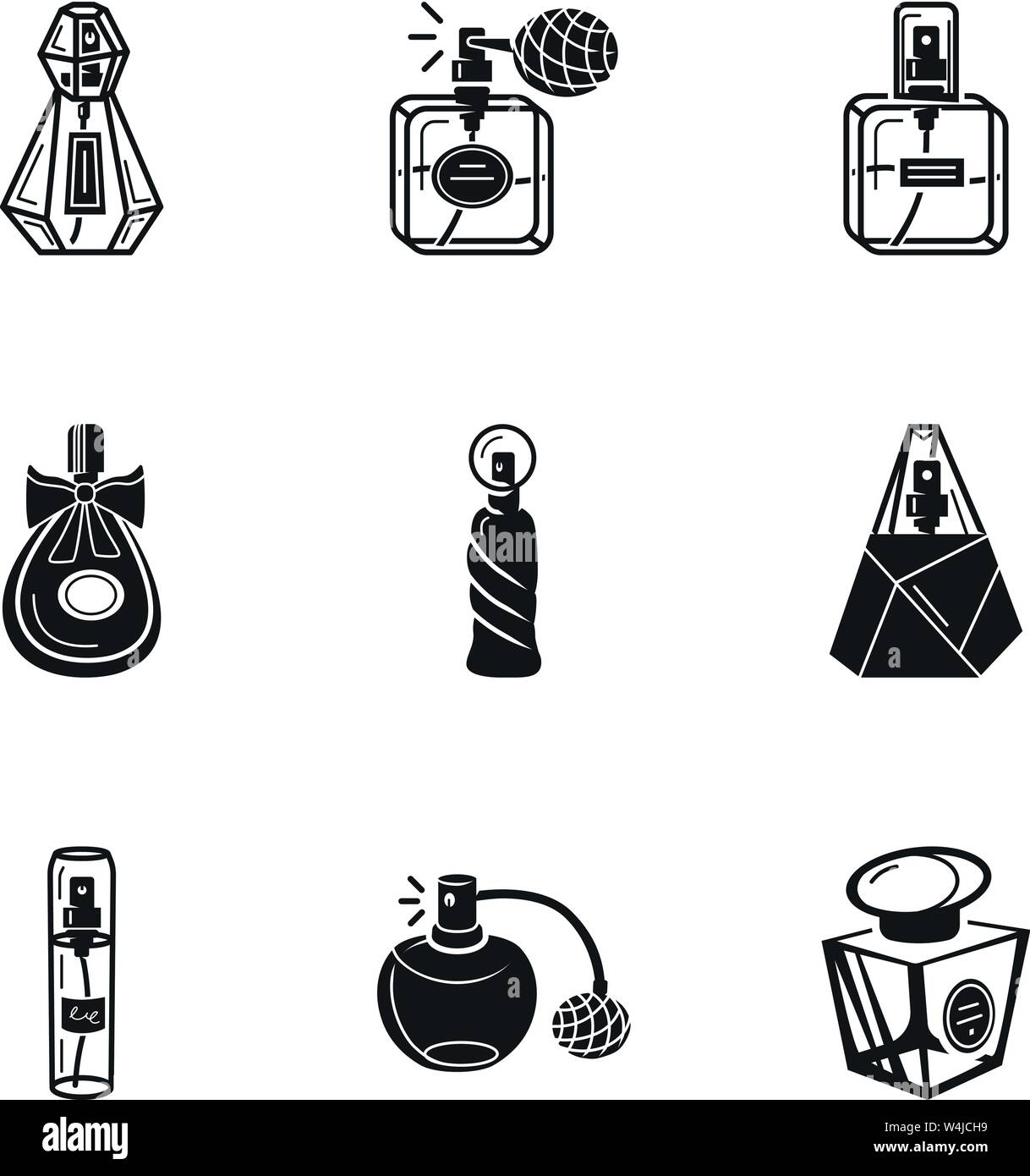 Perfume bottle icon set. Simple set of 9 perfume bottle vector icons for web design isolated on ...
