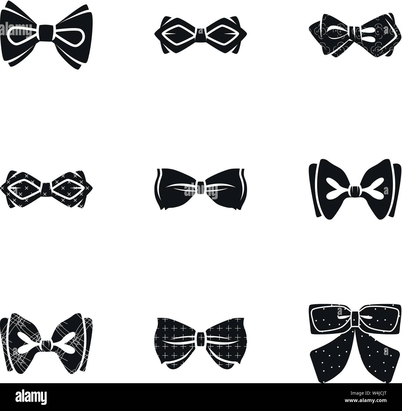 Bow tie icon set. Simple set of 9 bow tie vector icons for web design ...