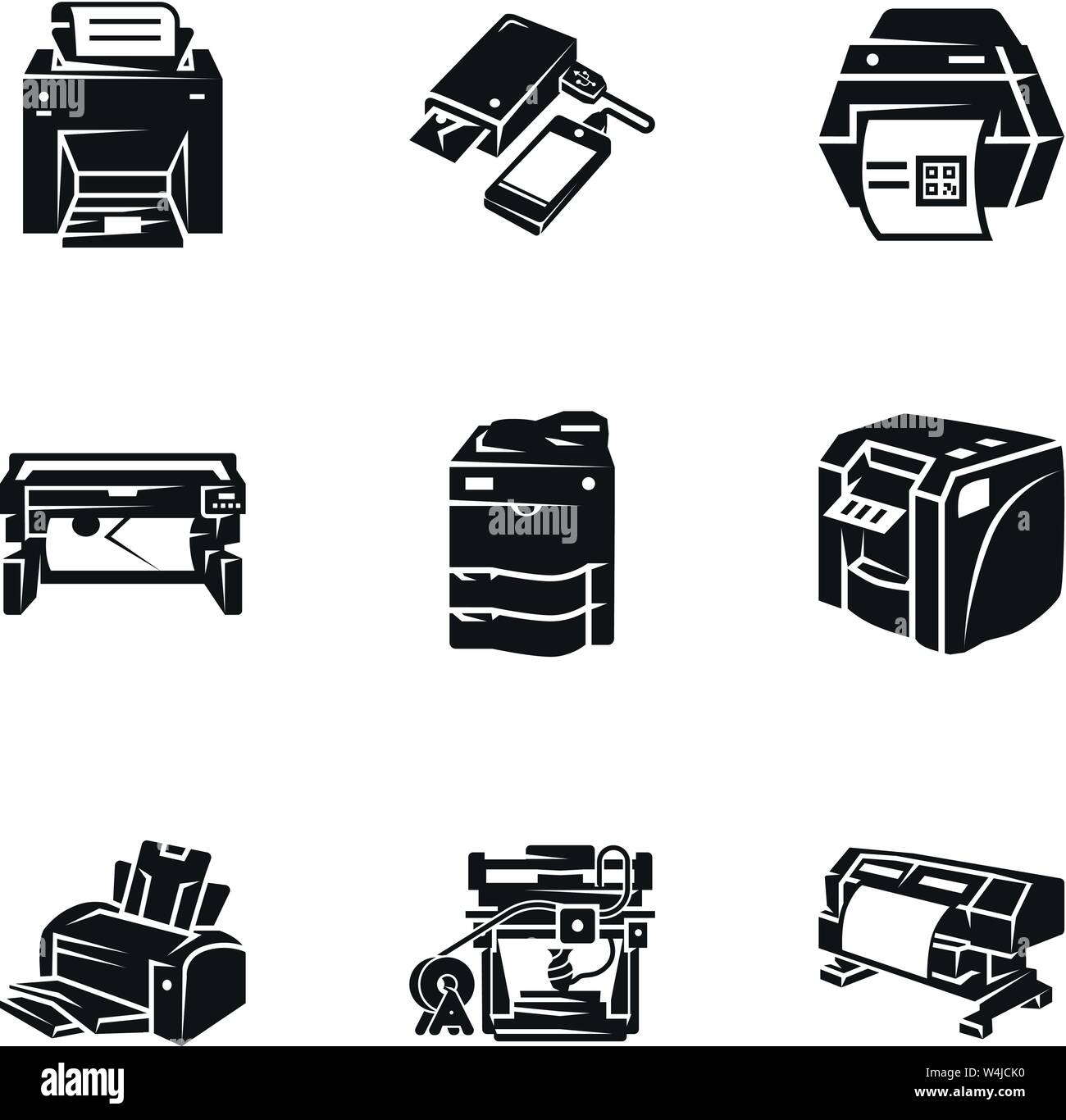 Printer icon set. Simple set of 9 printer vector icons for web design ...