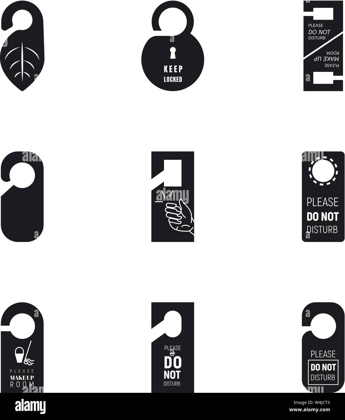 Door hanger icon set. Simple set of 9 door hanger vector icons for web ...