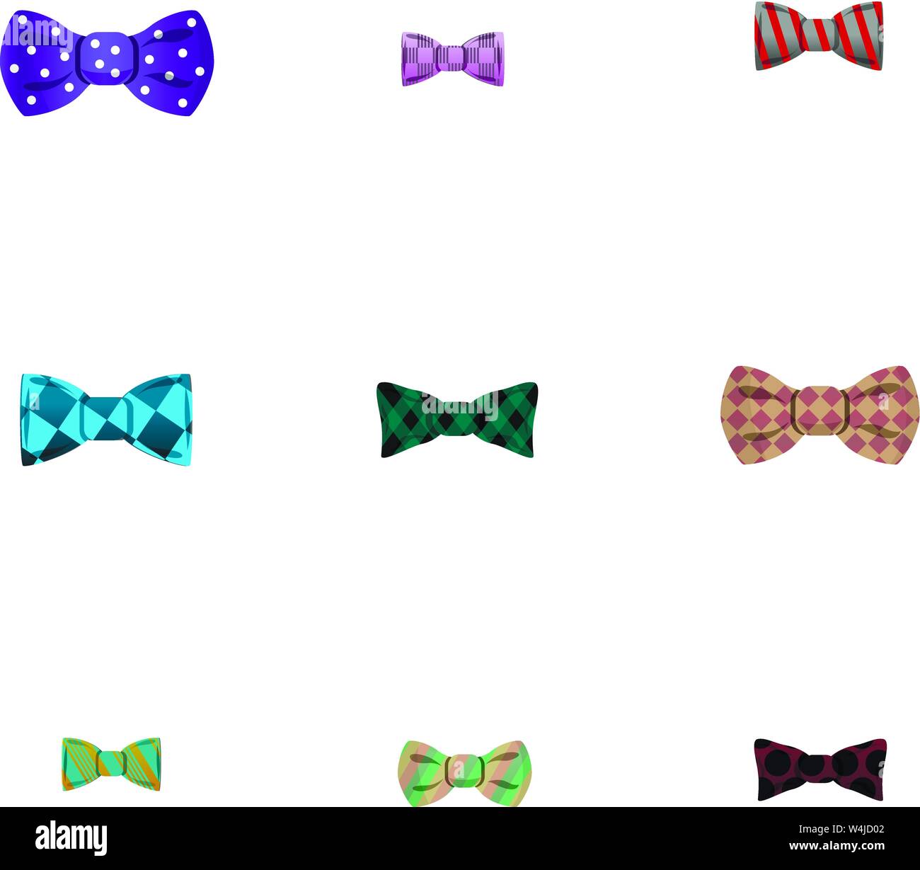 Bow tie icon set. Cartoon set of 9 bow tie vector icons for web design ...