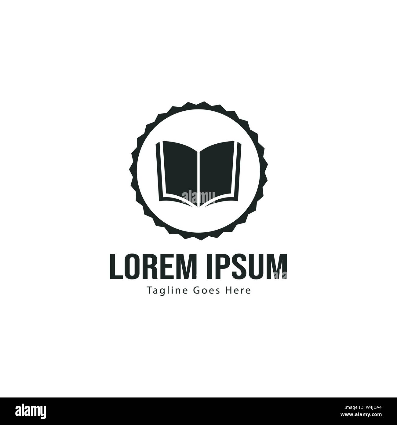 Book logo template design. minimalist book logo with modern frame ...
