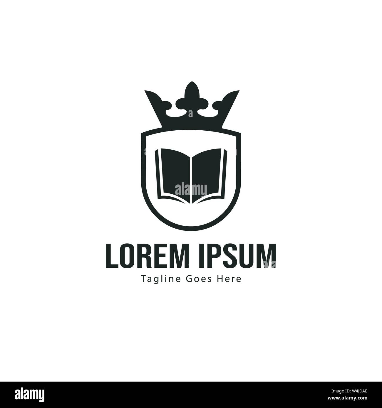Book logo template design. minimalist book logo with modern frame ...