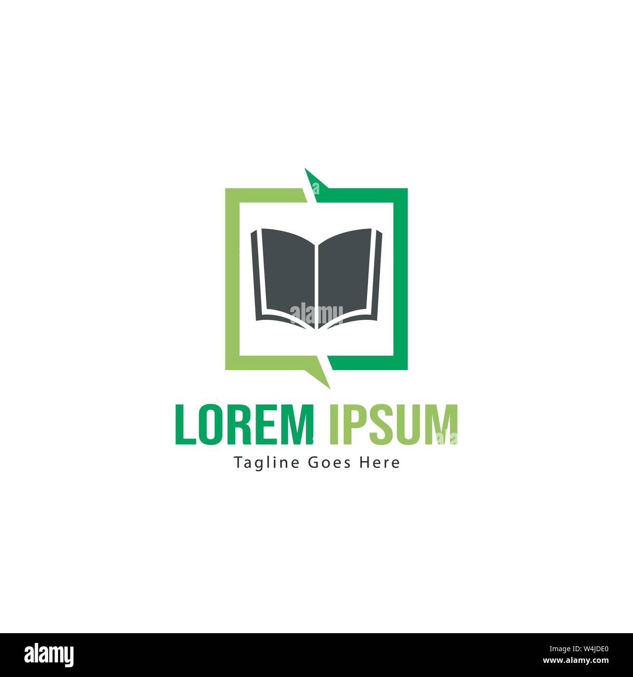 Book logo template design. minimalist book logo with modern frame ...