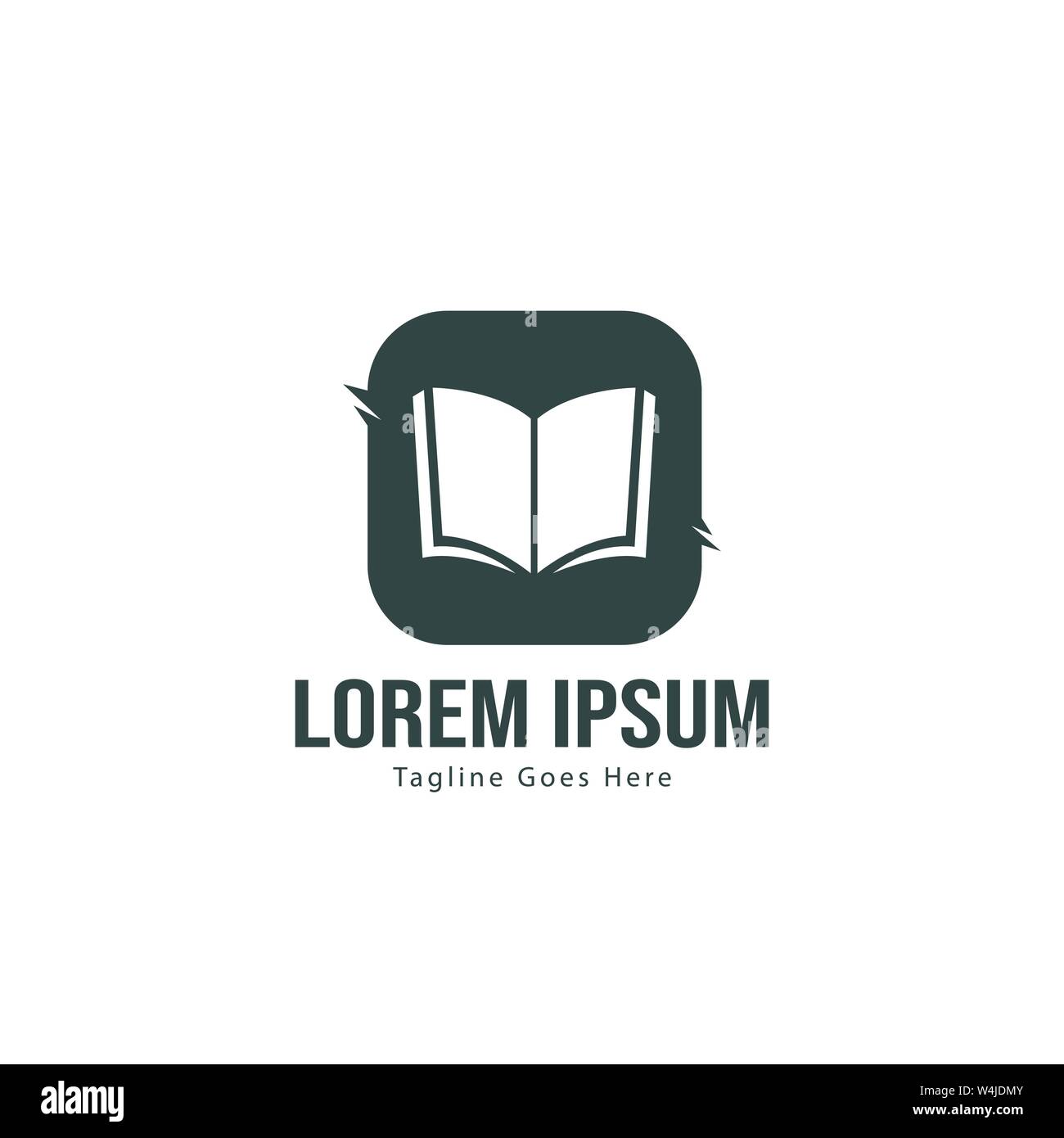 Book logo template design. minimalist book logo with modern frame ...