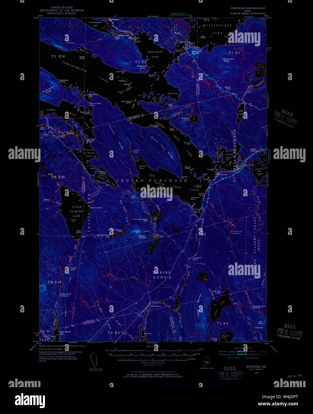 Maine USGS Historical Map Norcross 460668 1951 62500 Inversion ...