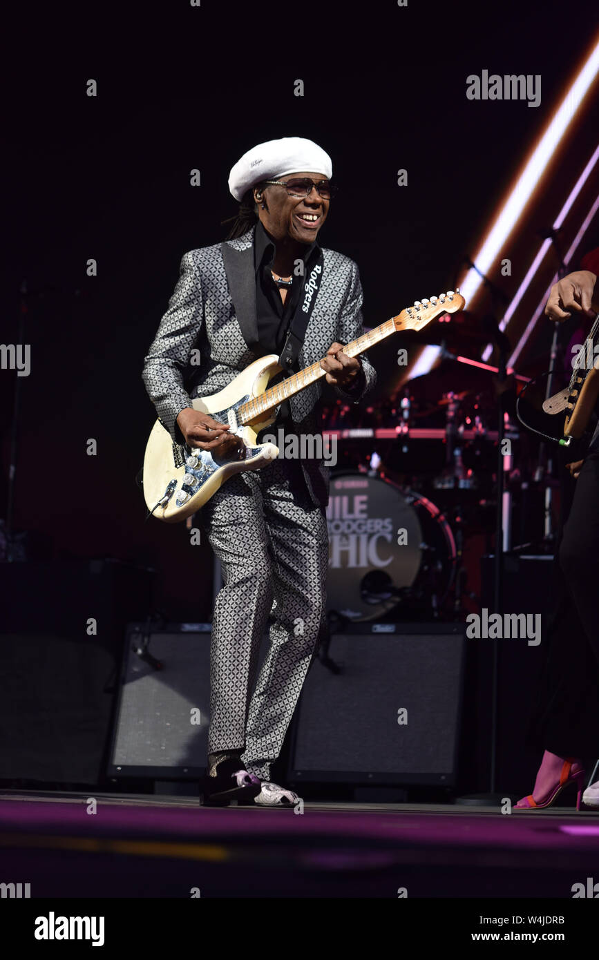 Nile Rodgers and Chic performing at Jockey Club Live at Haydock ...