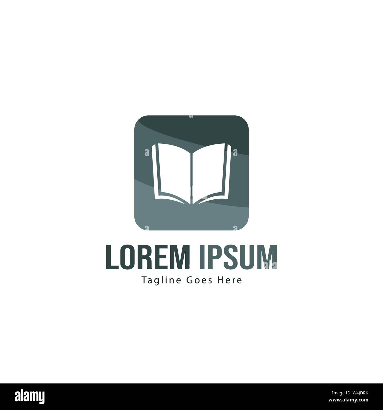 Book logo template design. minimalist book logo with modern frame ...