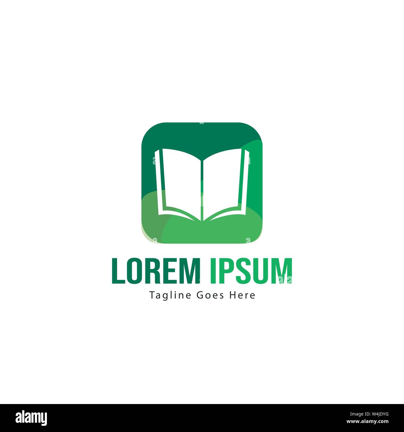 Book logo template design. minimalist book logo with modern frame ...