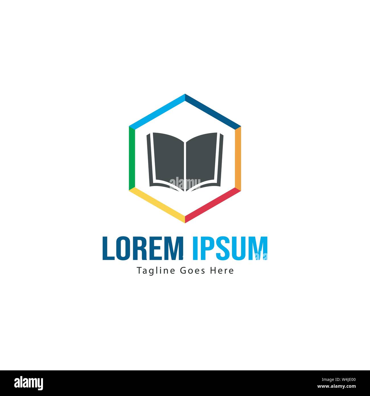 Book logo template design. minimalist book logo with modern frame ...