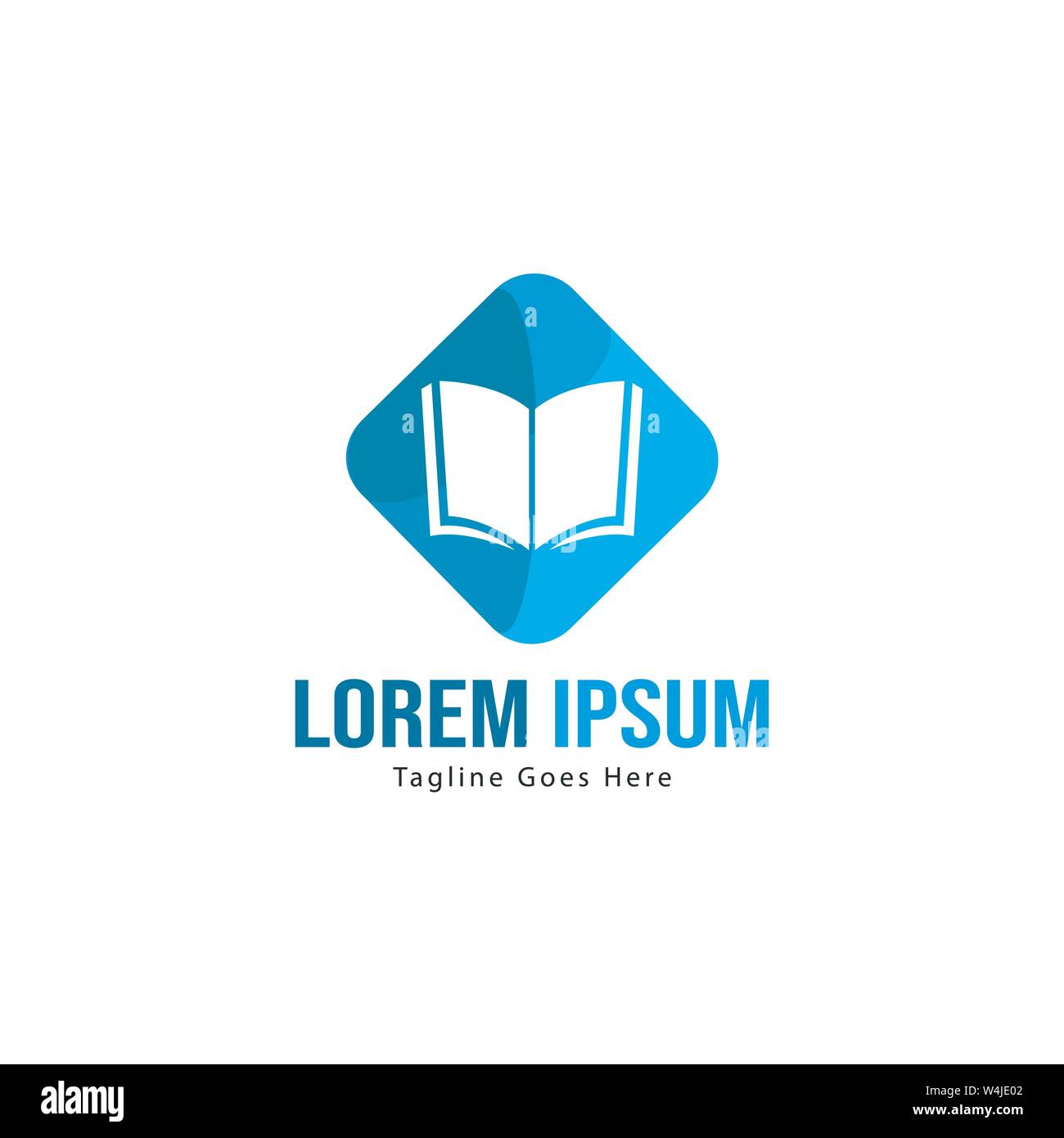 Book logo template design. minimalist book logo with modern frame ...