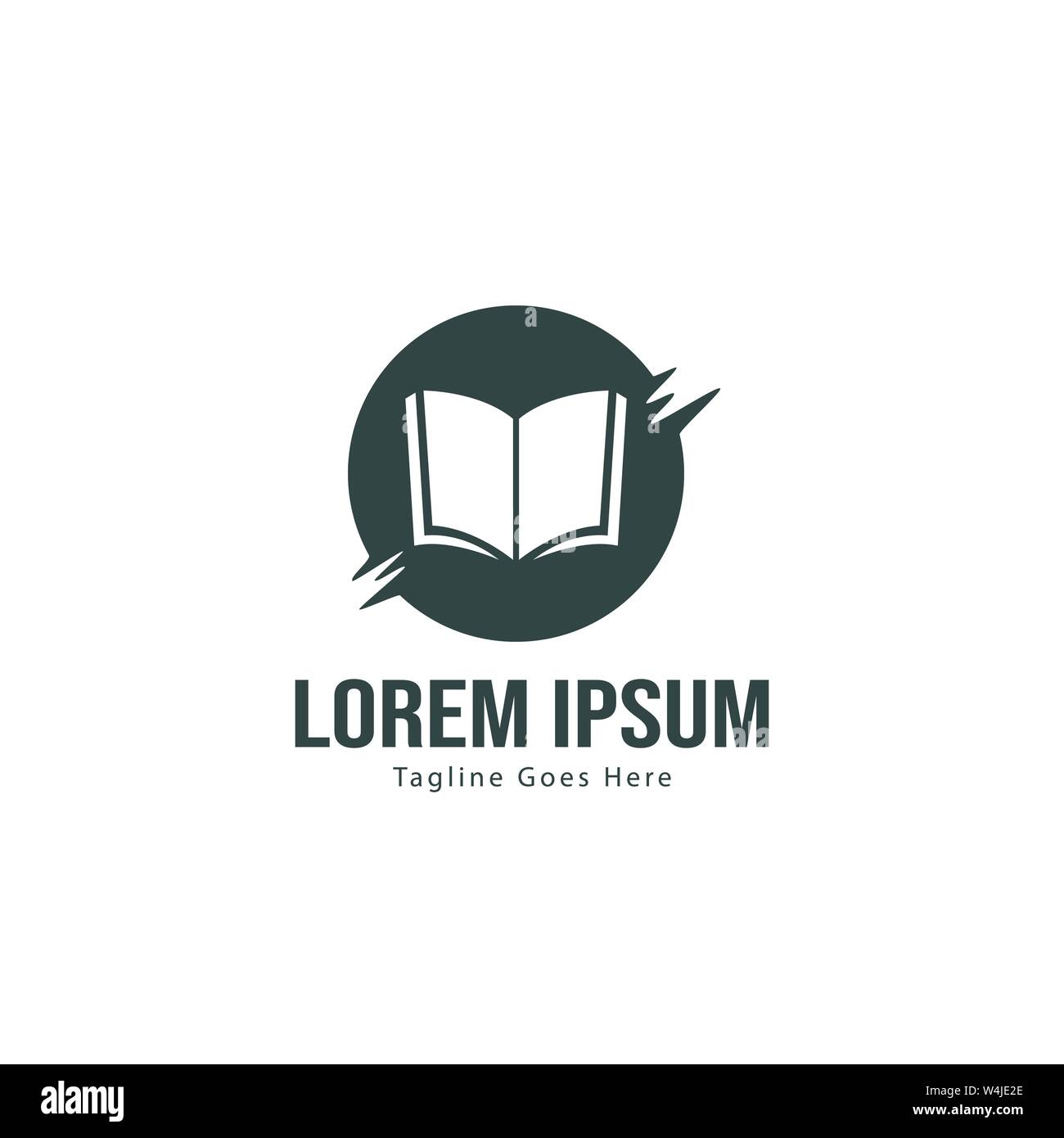 Book logo template design. minimalist book logo with modern frame ...