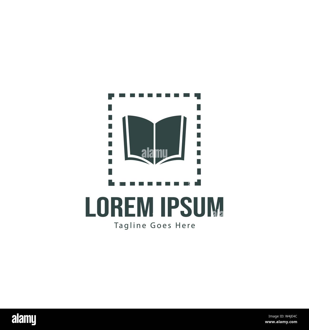 Book logo template design. minimalist book logo with modern frame ...