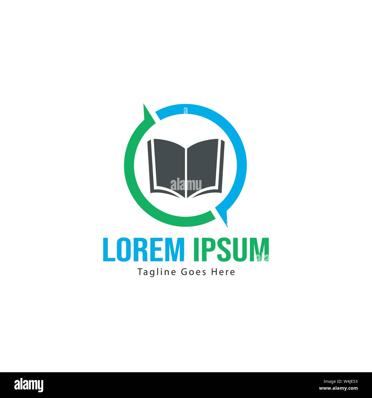 Book logo template design. minimalist book logo with modern frame ...
