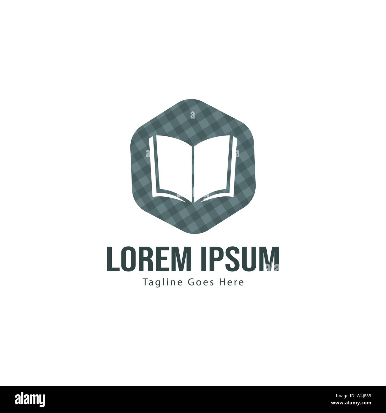 Book logo template design. minimalist book logo with modern frame ...