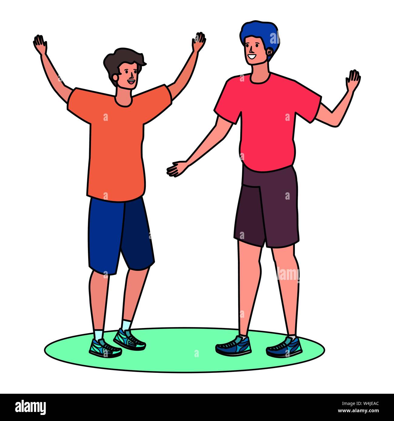 happy young men friends celebrating characters Stock Vector Image & Art ...