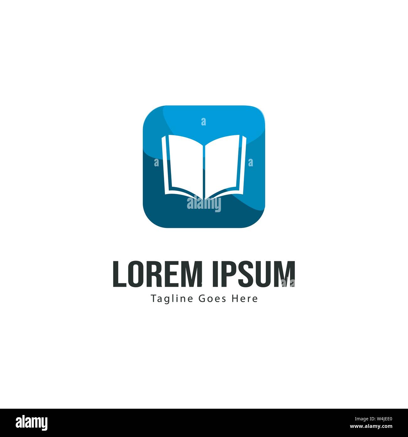 Book logo template design. minimalist book logo with modern frame ...