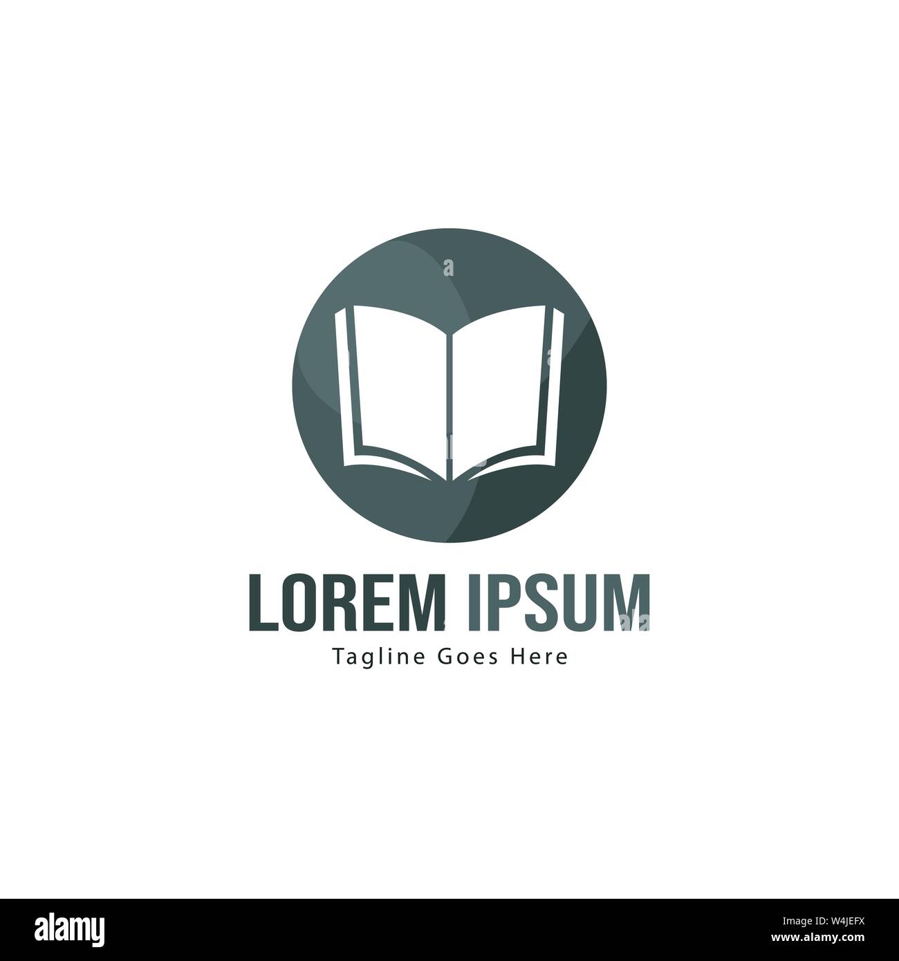 Book logo template design. minimalist book logo with modern frame ...