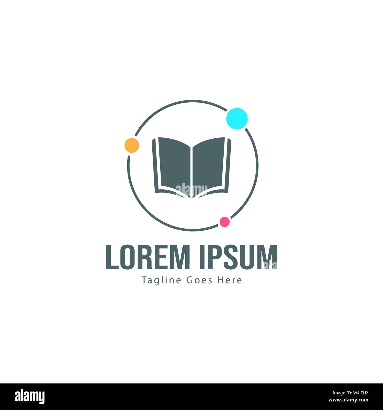 Book logo template design. minimalist book logo with modern frame ...