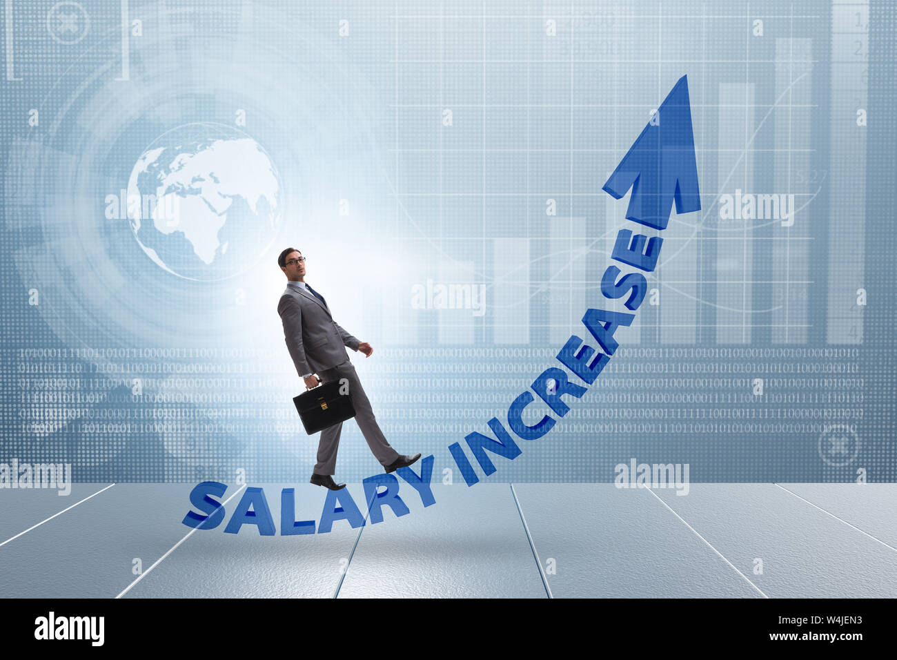 Employee in salary increase concept Stock Photo - Alamy