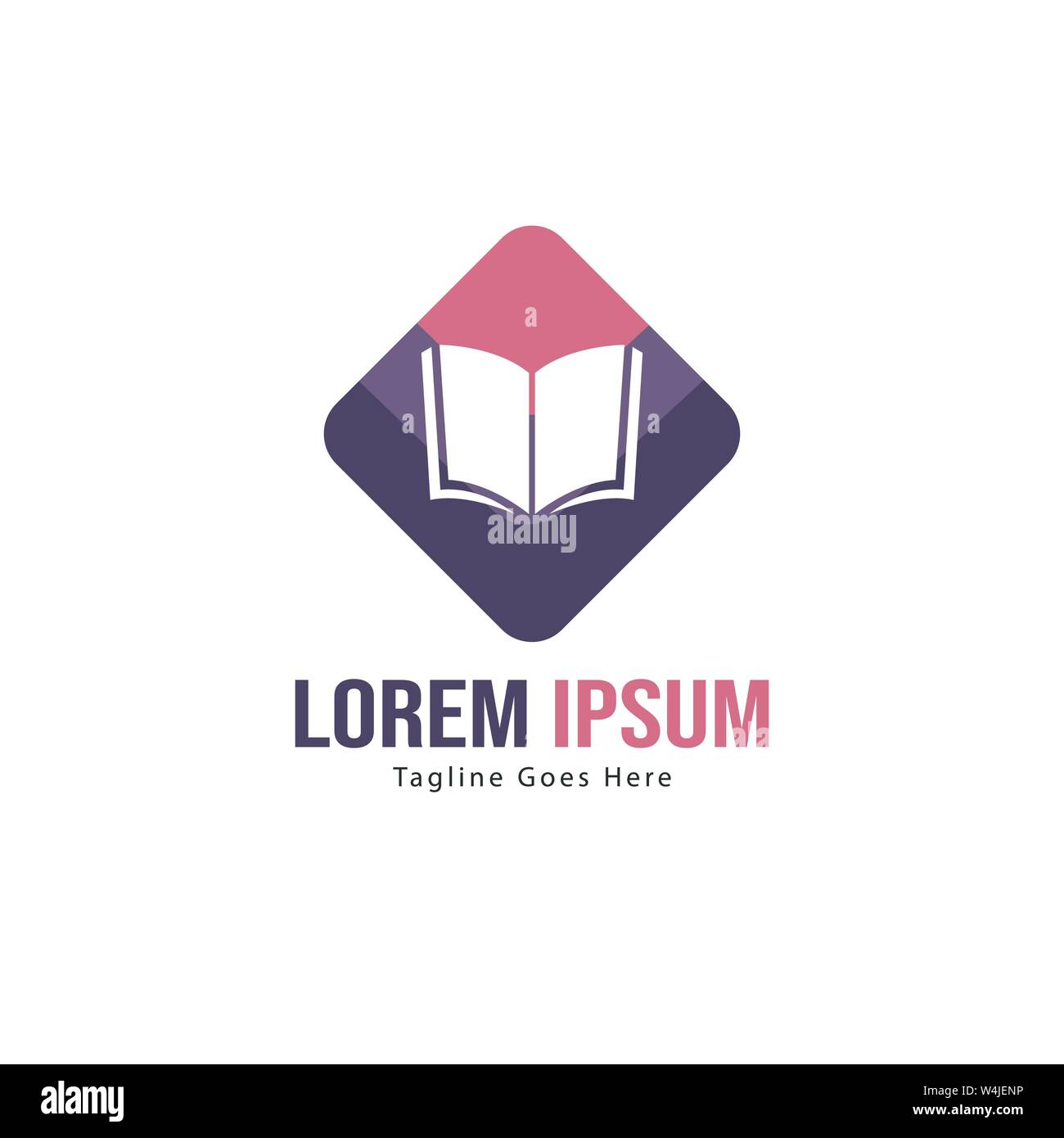 Book logo template design. minimalist book logo with modern frame ...