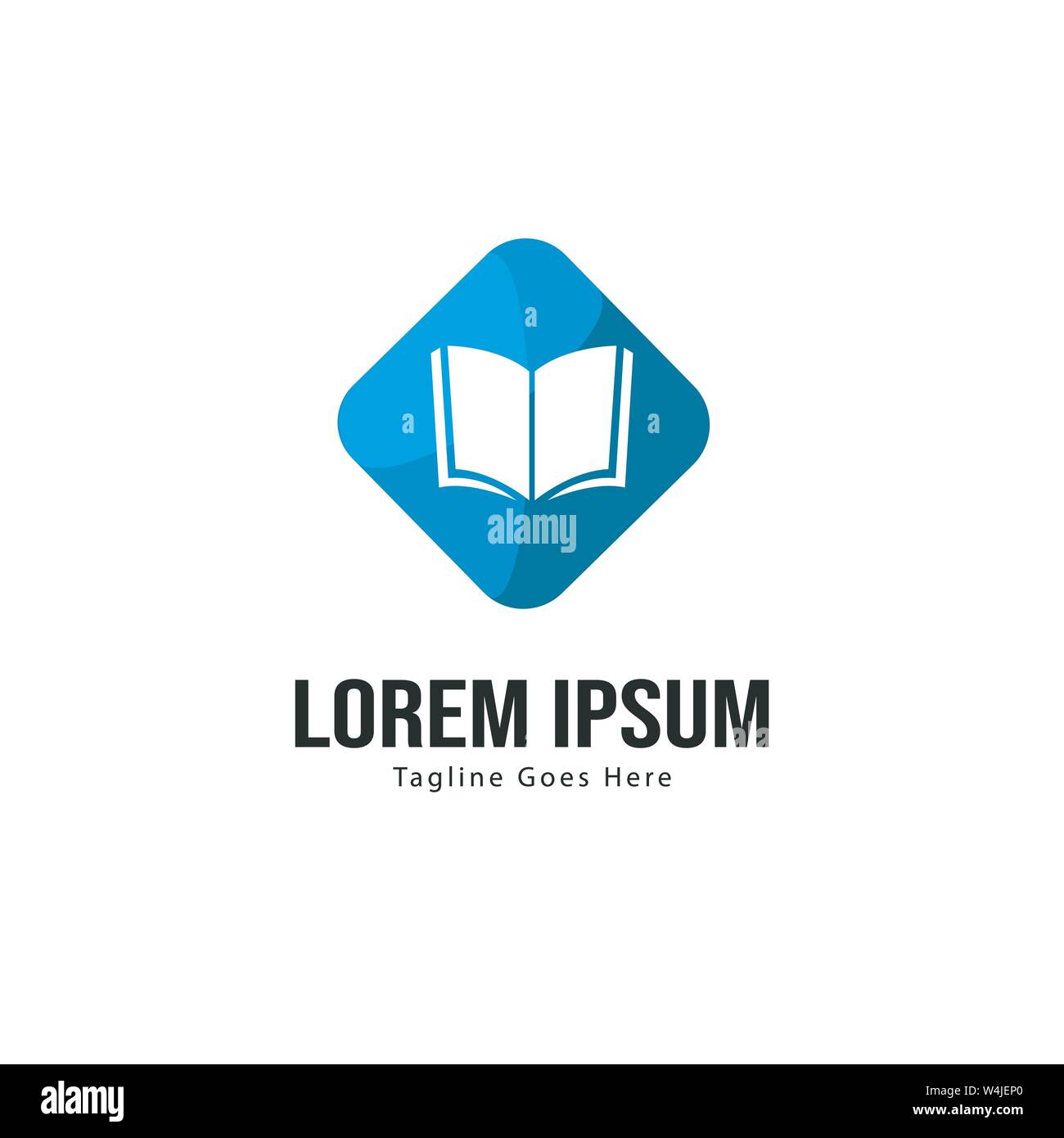 Book logo template design. minimalist book logo with modern frame ...