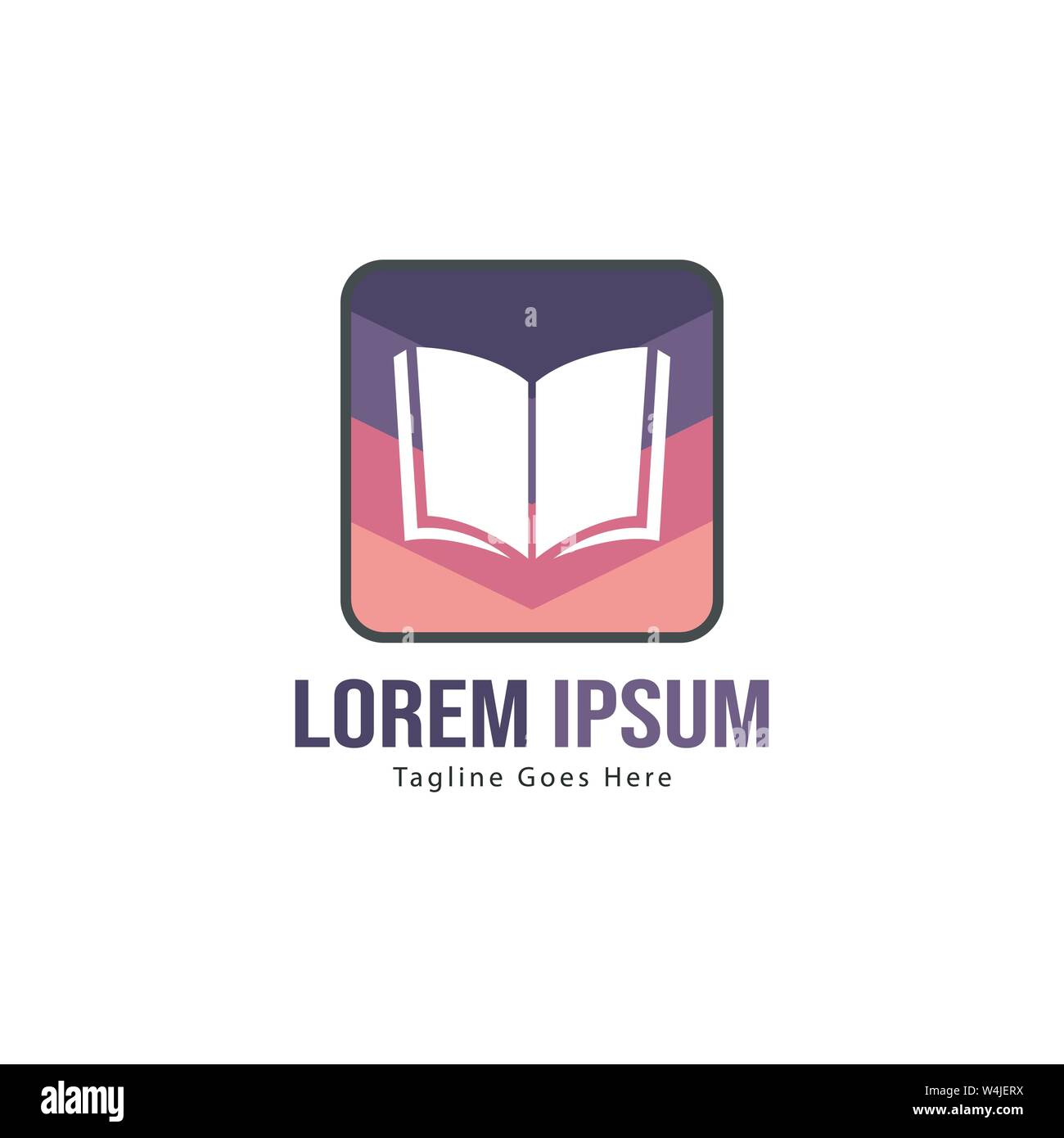 Book logo template design. minimalist book logo with modern frame ...