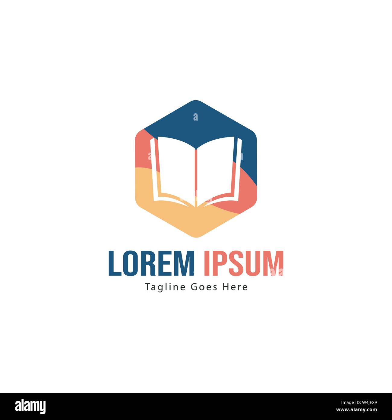 Book logo template design. minimalist book logo with modern frame ...