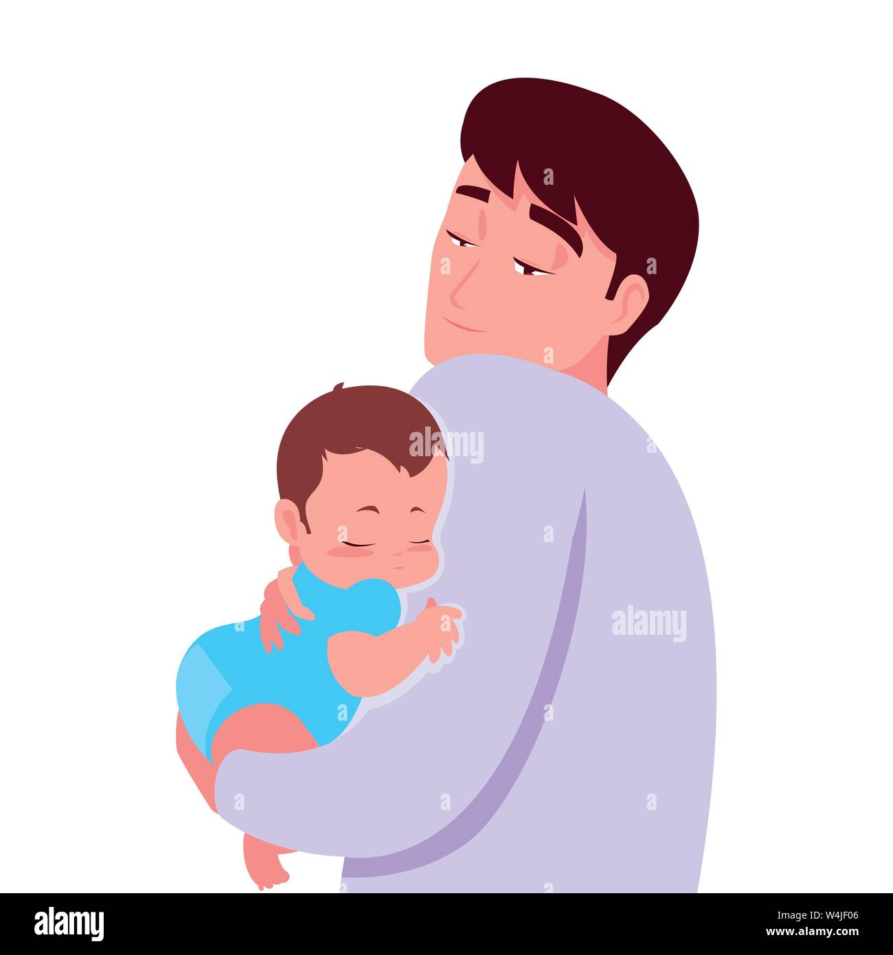 dad carrying his baby in his arms vector illustration Stock Vector ...