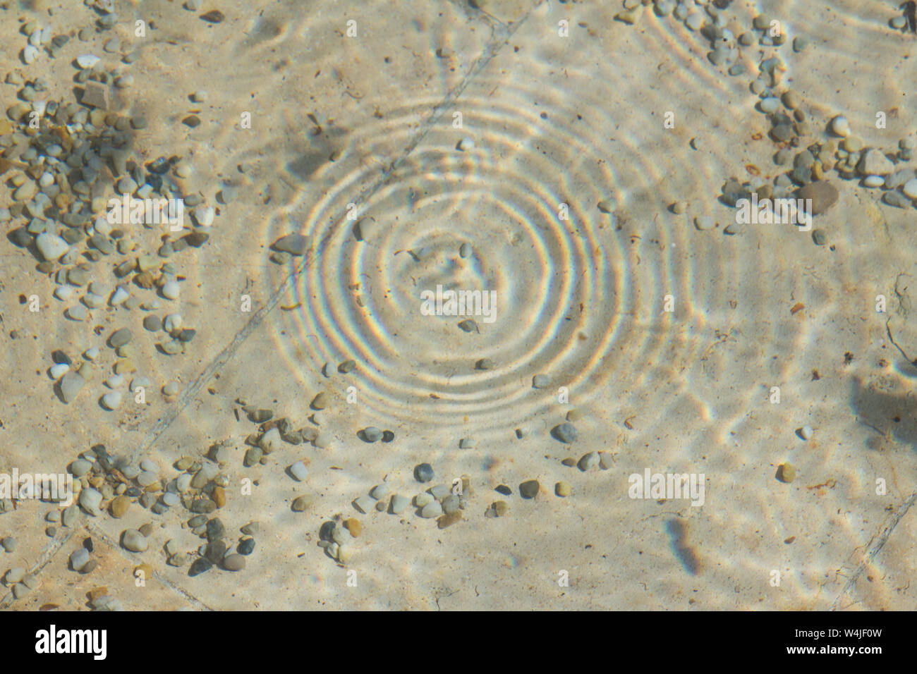 Ripples and rings on water surface in pool, top view Stock Photo - Alamy