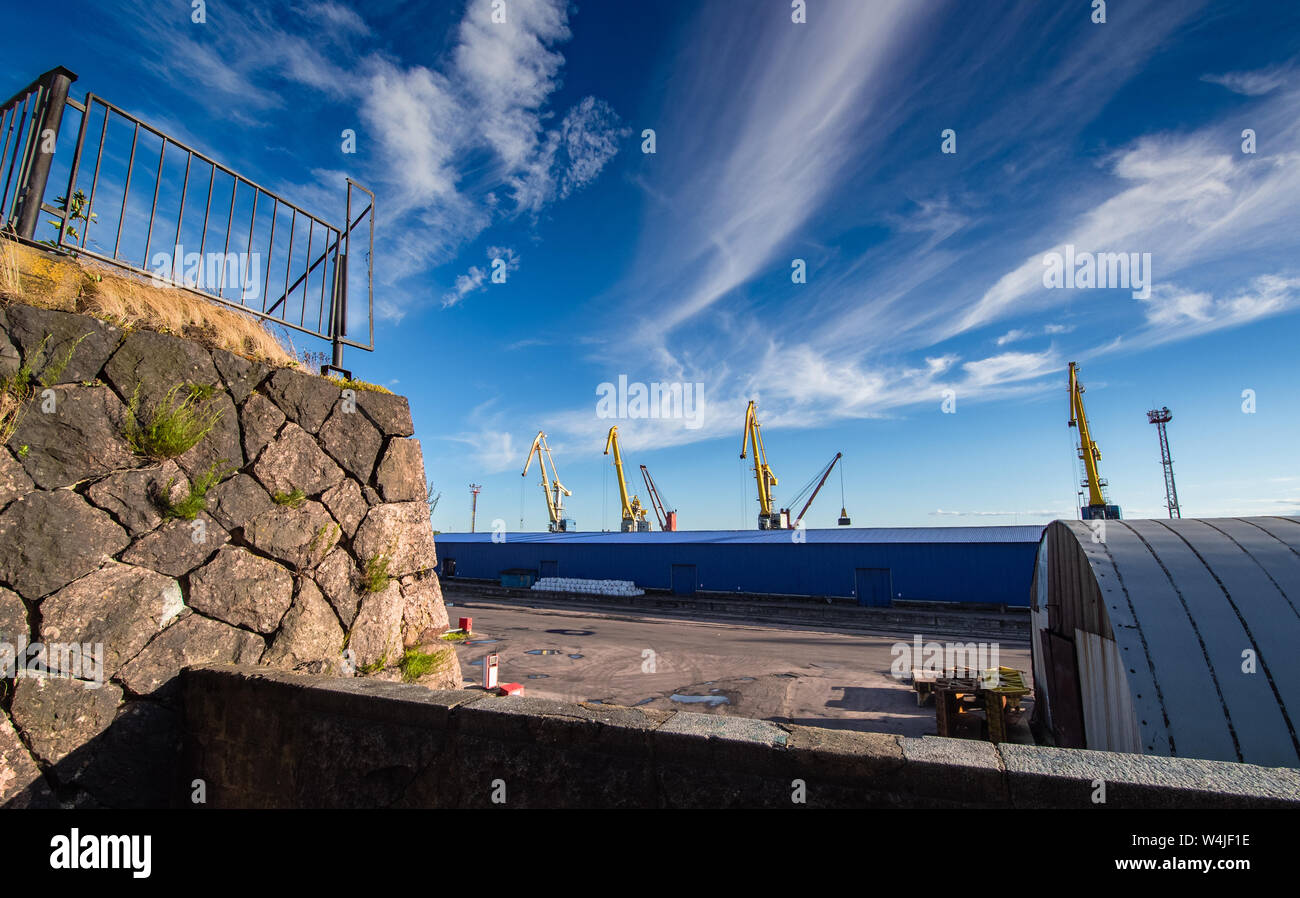 Vyborg, Russia, July 03, 2019: port on the gulf of Vyborg Stock Photo ...