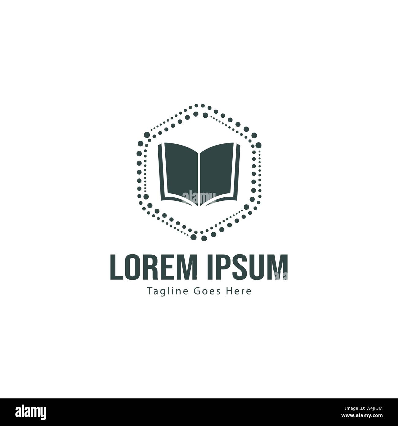 Book logo template design. minimalist book logo with modern frame ...