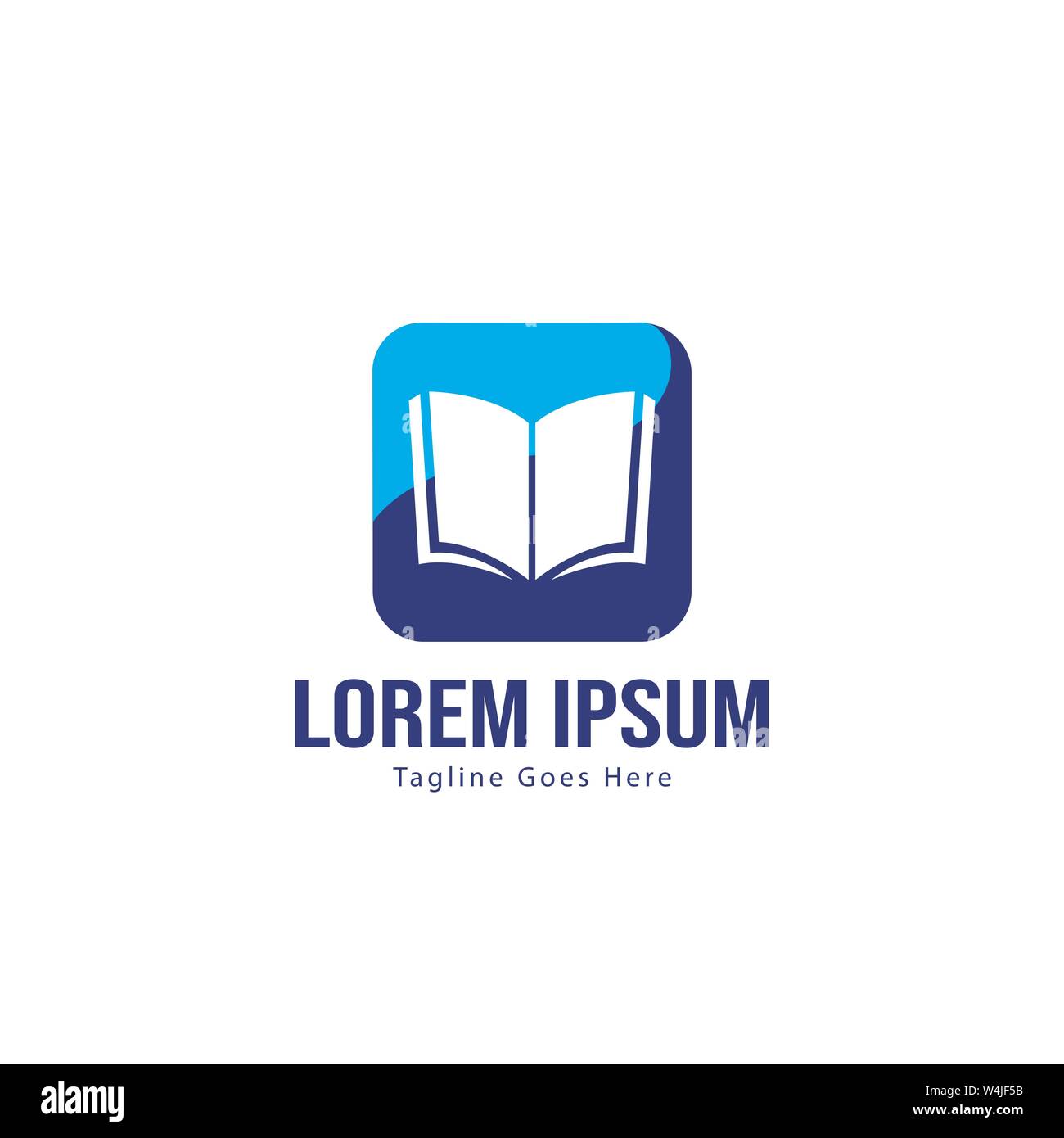 Book logo template design. minimalist book logo with modern frame ...