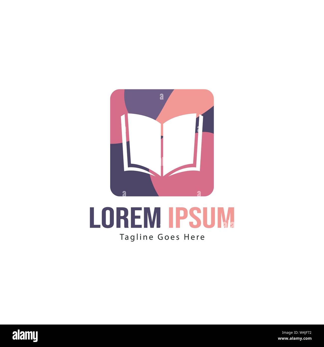 Book logo template design. minimalist book logo with modern frame ...