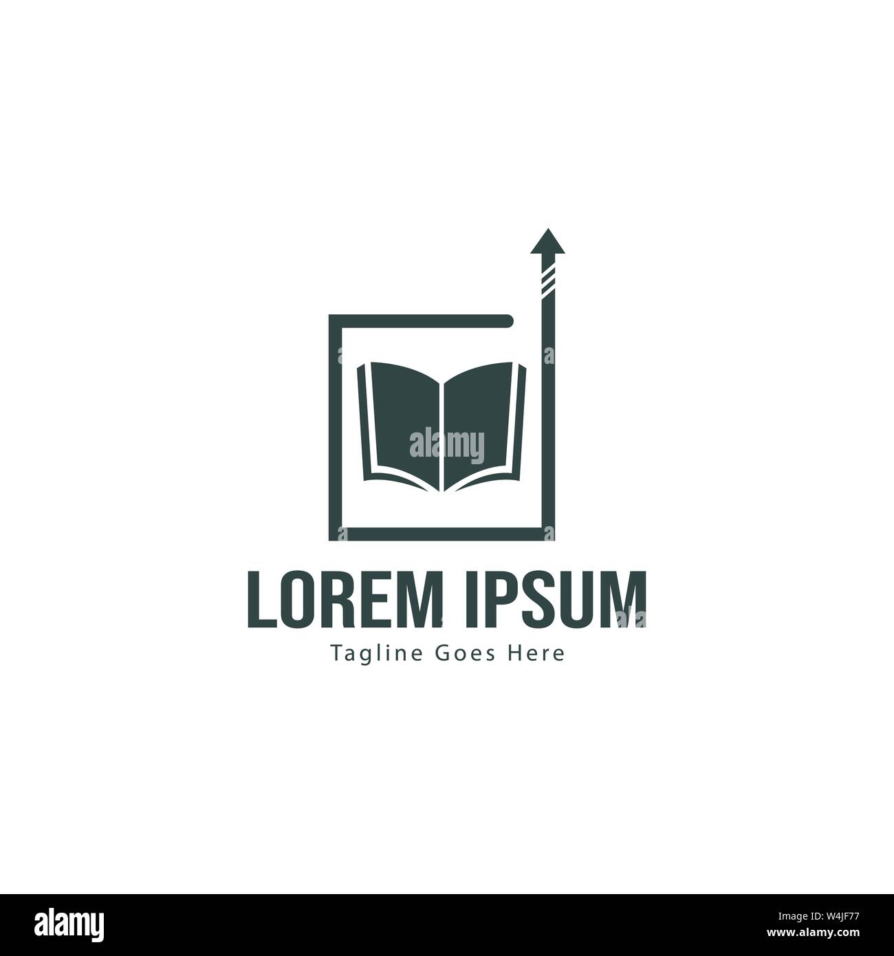 Book logo template design. minimalist book logo with modern frame ...