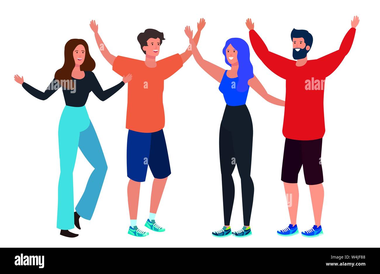 young friends people celebrating characters Stock Vector Image & Art ...