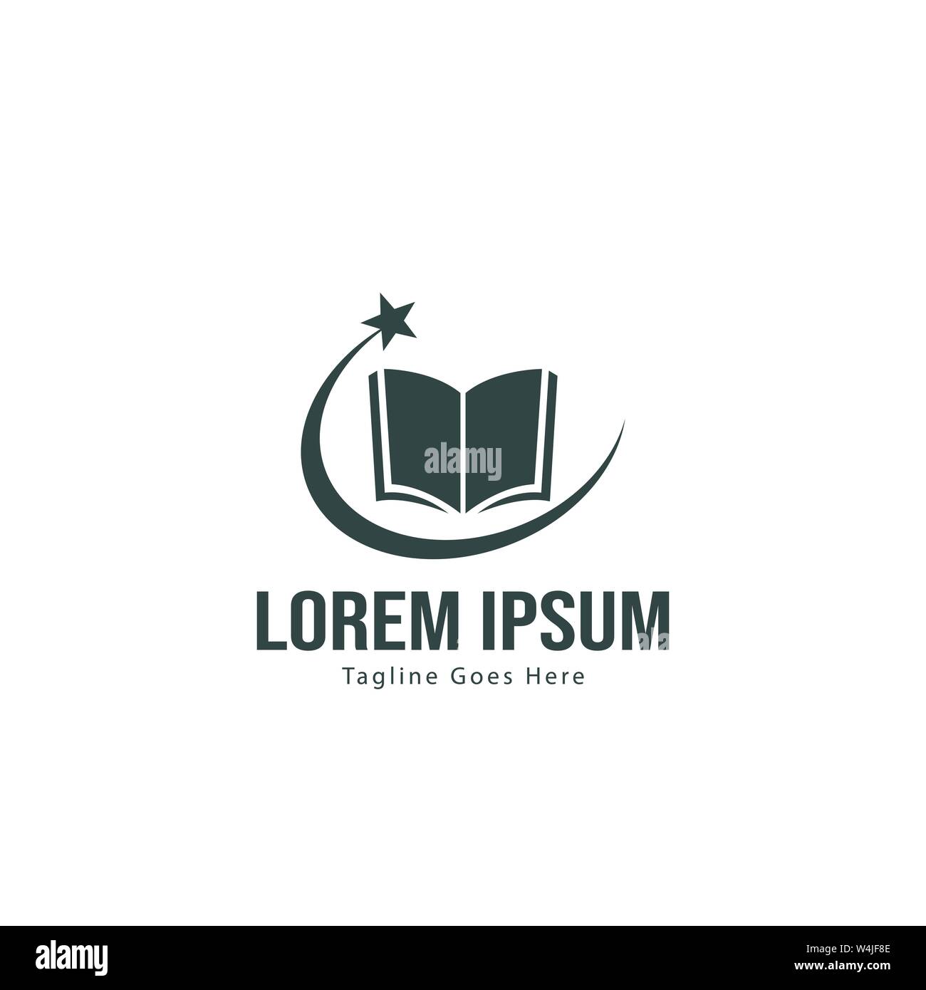 Book logo template design. minimalist book logo with modern frame ...
