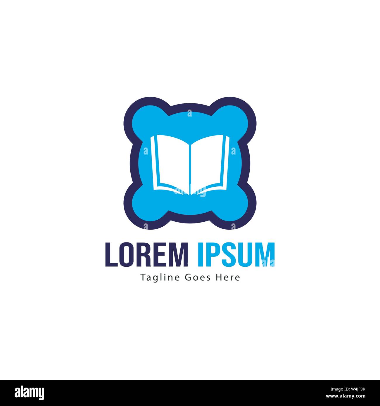 Book logo template design. minimalist book logo with modern frame ...