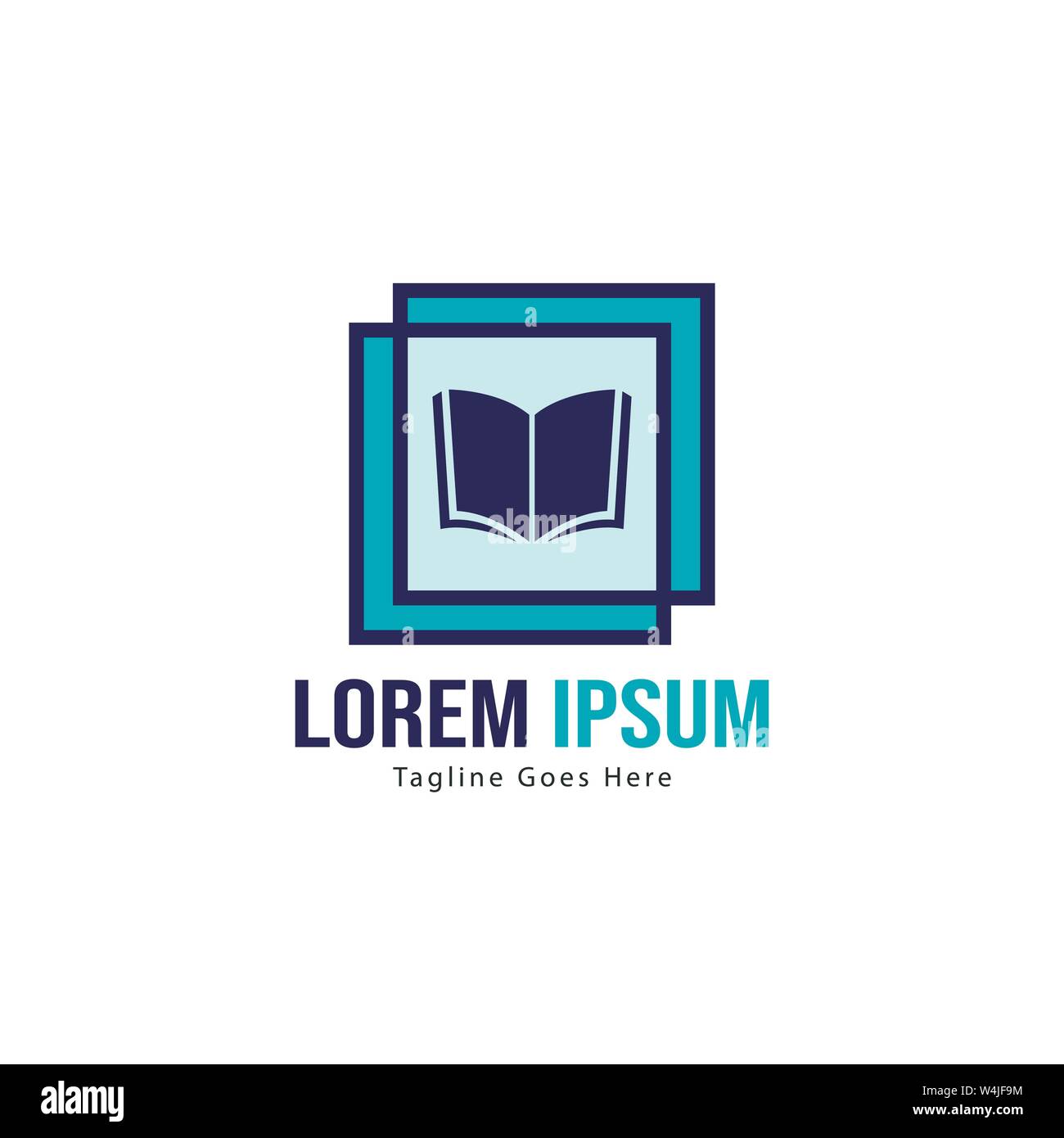 Book logo template design. minimalist book logo with modern frame ...